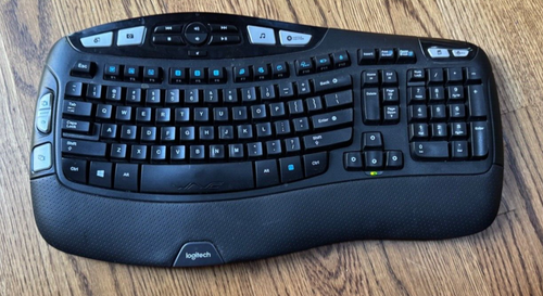 Logitech K350 Wireless Keyboard Dynamic Curved Ergonomic w/USB Receiver ...