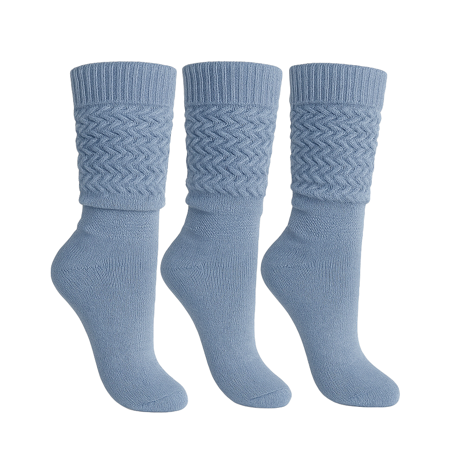 Light Blue Women's Slouch Socks Extra Long Cotton Scrunch Boot Socks | eBay