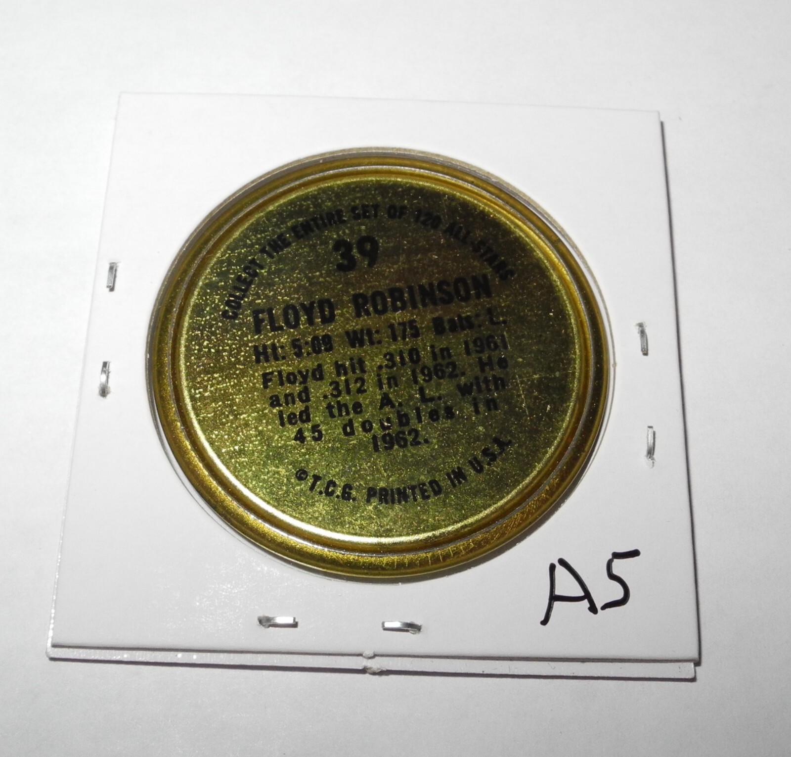 1964 Topps Baseball Coin Pin #39 Floyd Robinson Chicago White Sox Near ...