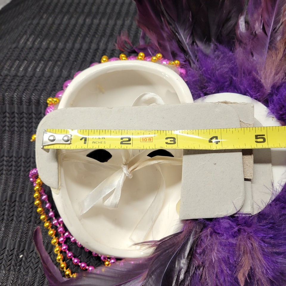 Purple Jazz Ceramic Mardi Gras Mask Feather Mask Lady | eBay