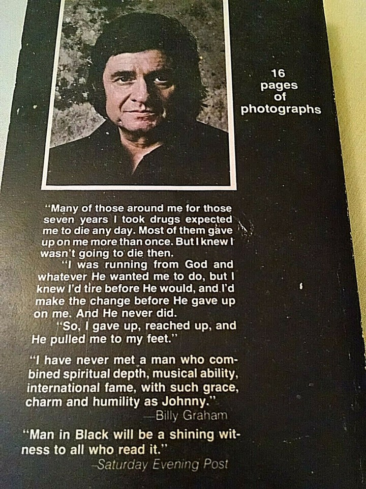 JOHNNY CASH MAN IN BLACK ZONDERVAN PB #12000C NOV 1976 ILL CHAPLAIN RAY ...