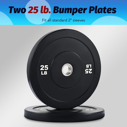 Zelus 25lb ×2 Weight Plates 2" Olympic Bumper Plates for Pro School or ...