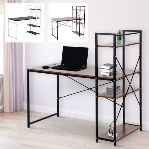 Computer Desk PC Workstation Laptop Table w/4-tier Open Bookshelf Home ...
