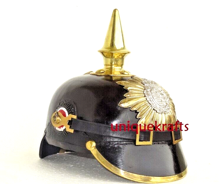 German pickelhaube Leather Helmet | eBay