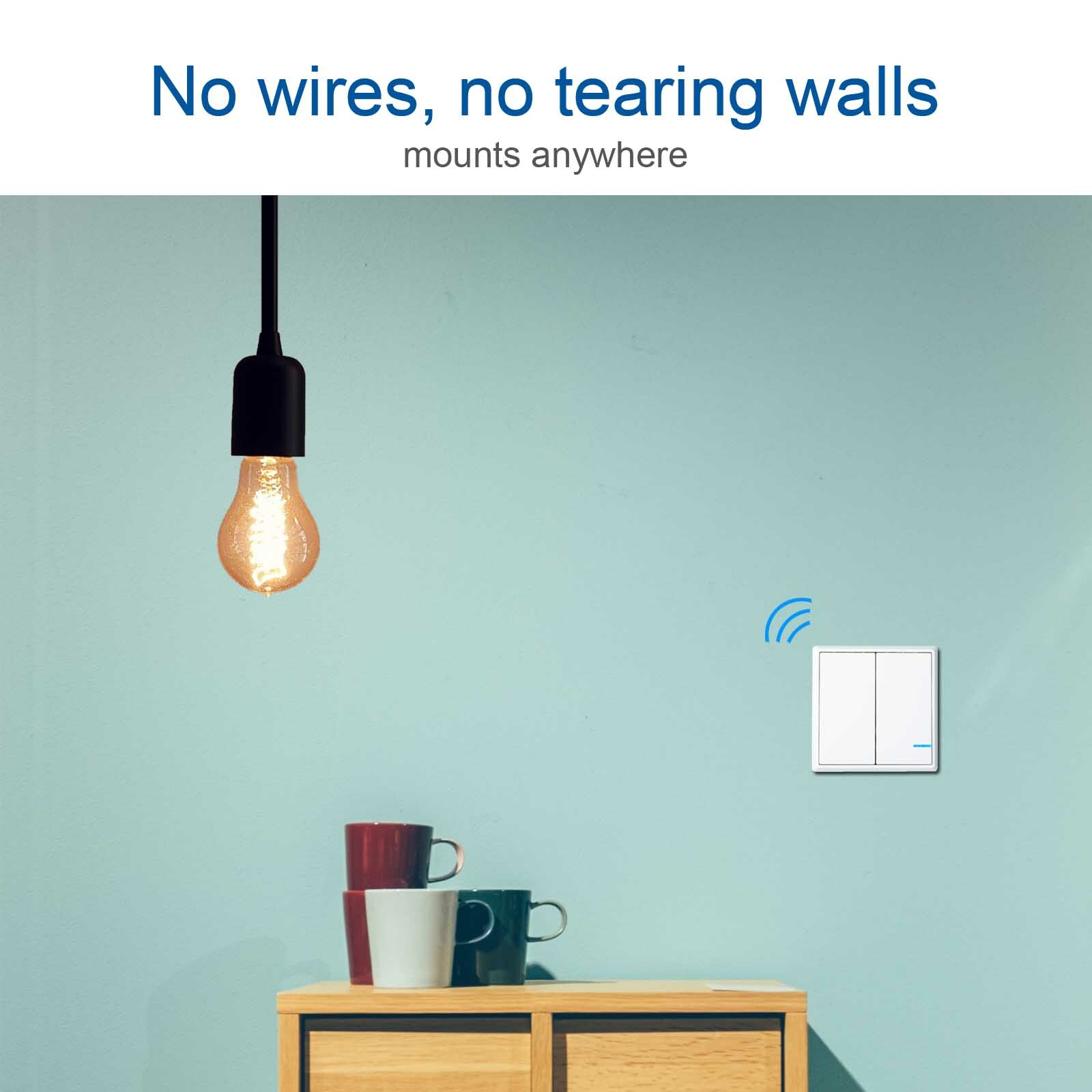 2 Way Wireless Light Switch 110V with Receiver Kit Outdoor 1600ft ...