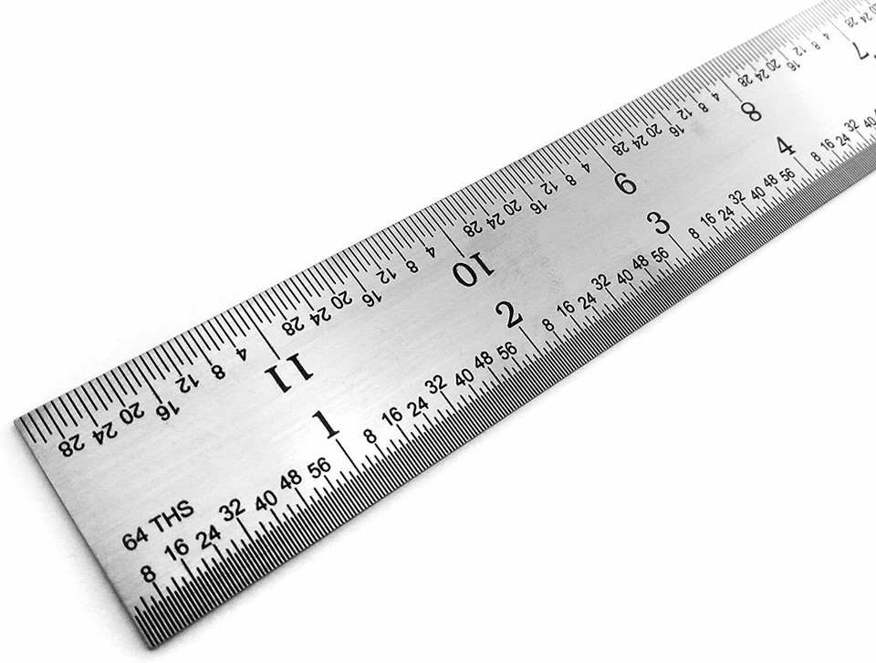 Benchmark Tools 12" 4R Rigid Machinist Ruler Grads Brushed Stainless ...