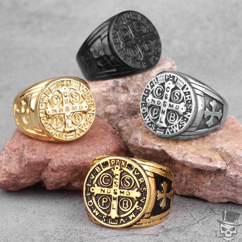 Sculpt Rings™ Saint Benedict Medal Ring – Stainless Steel Religious ...