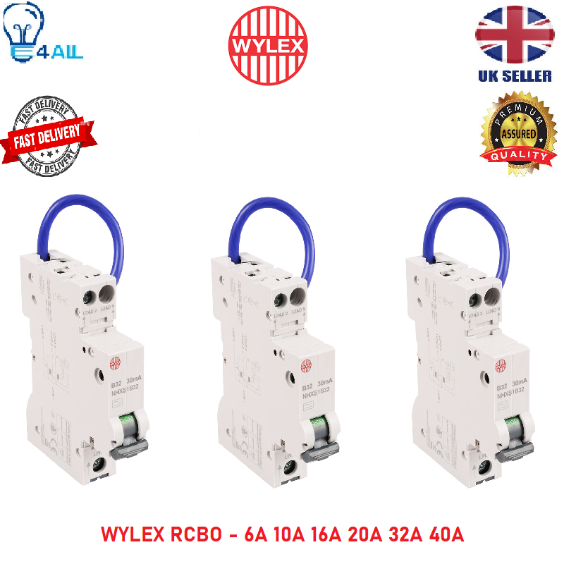 Curve B Circuit Breaker Wylex 32 Amp Type B RCBO Safety Switch – 1-Pole ...