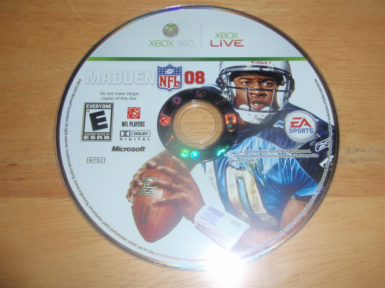 Madden NFL 08 game disc for XBox 360 U.S. NTSC 2007 EA Sports ...