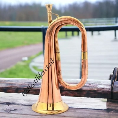 Polished Brass Scout Trumpet Military Cavalry Musical Instrument ...