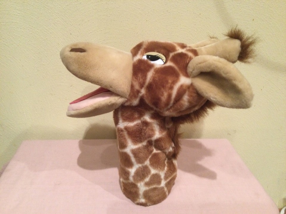 AURORA/A&A PLUSH GIRAFFE PUPPET, MOVEABLE MOUTH, EUC | eBay