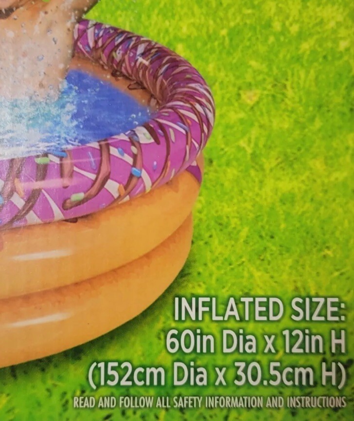Summer Inflatable Kids Kiddie Donut Swimming Wading Pool Novelty Ring ...