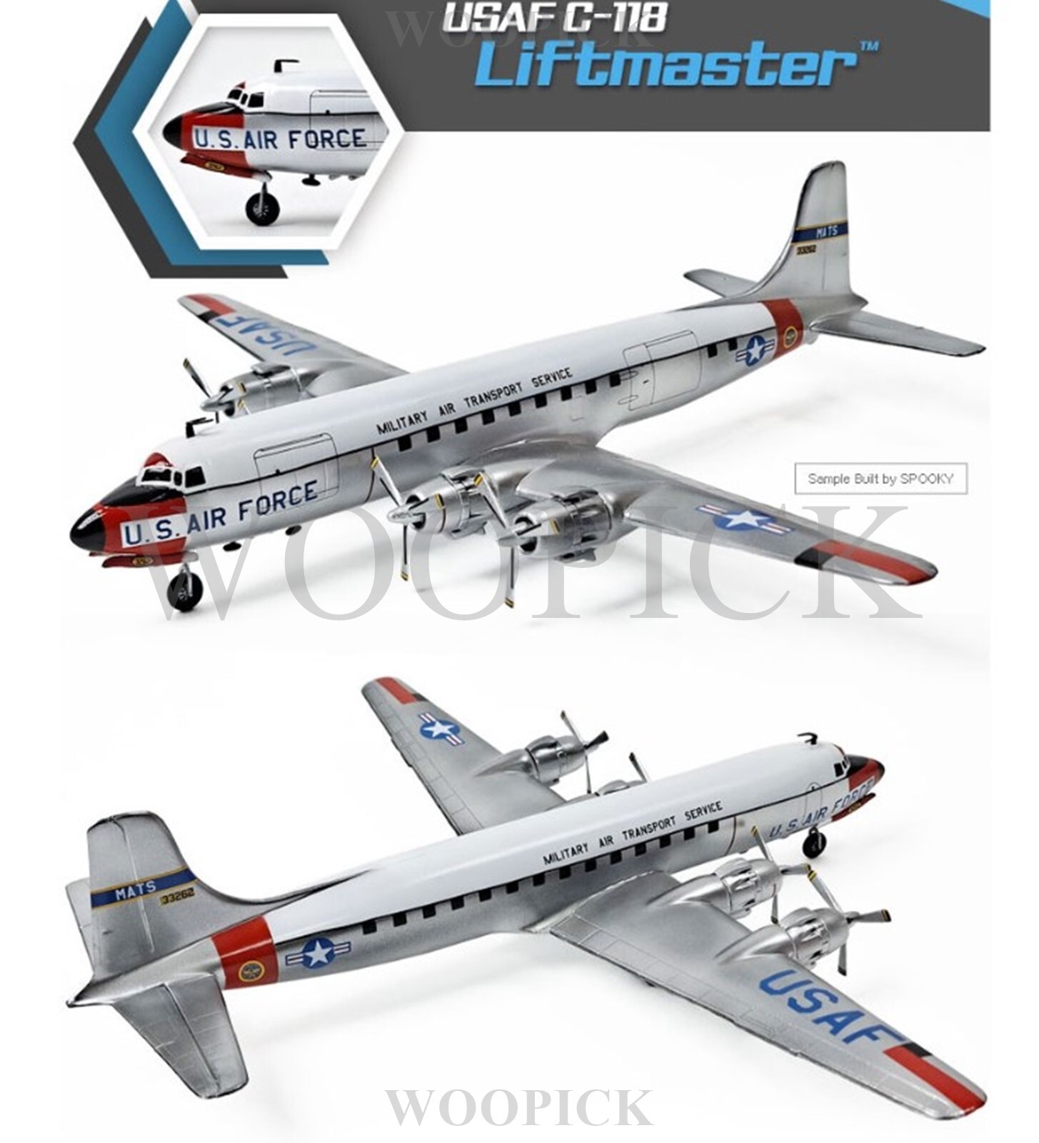 Academy 1/144 USAF C-118 Liftmaster US Air-force Aircraft Model kit Toy ...