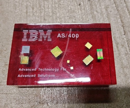 IBM COMPUTER CHIPS Lucite Paperweight Microchips IBM Advance Technology ...