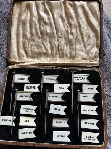 An antique Set of Solid Silver Sandwich Flags by Amnora, | eBay UK