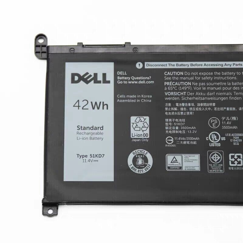 Dell OEM 42wh 51KD7 Battery Chromebook 11 3100 3180 3189 5190 3181 ...