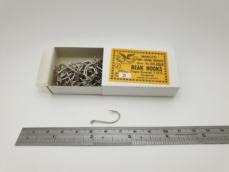 1pk Maruto TUTE MS4310 Nickel 100pcs Beak Fish Hooks Choose Size | eBay
