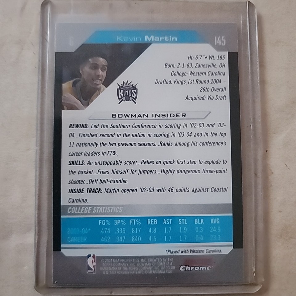 2004 Bowman #145 Kevin Martin - Sacramento Kings Chrome | eBay