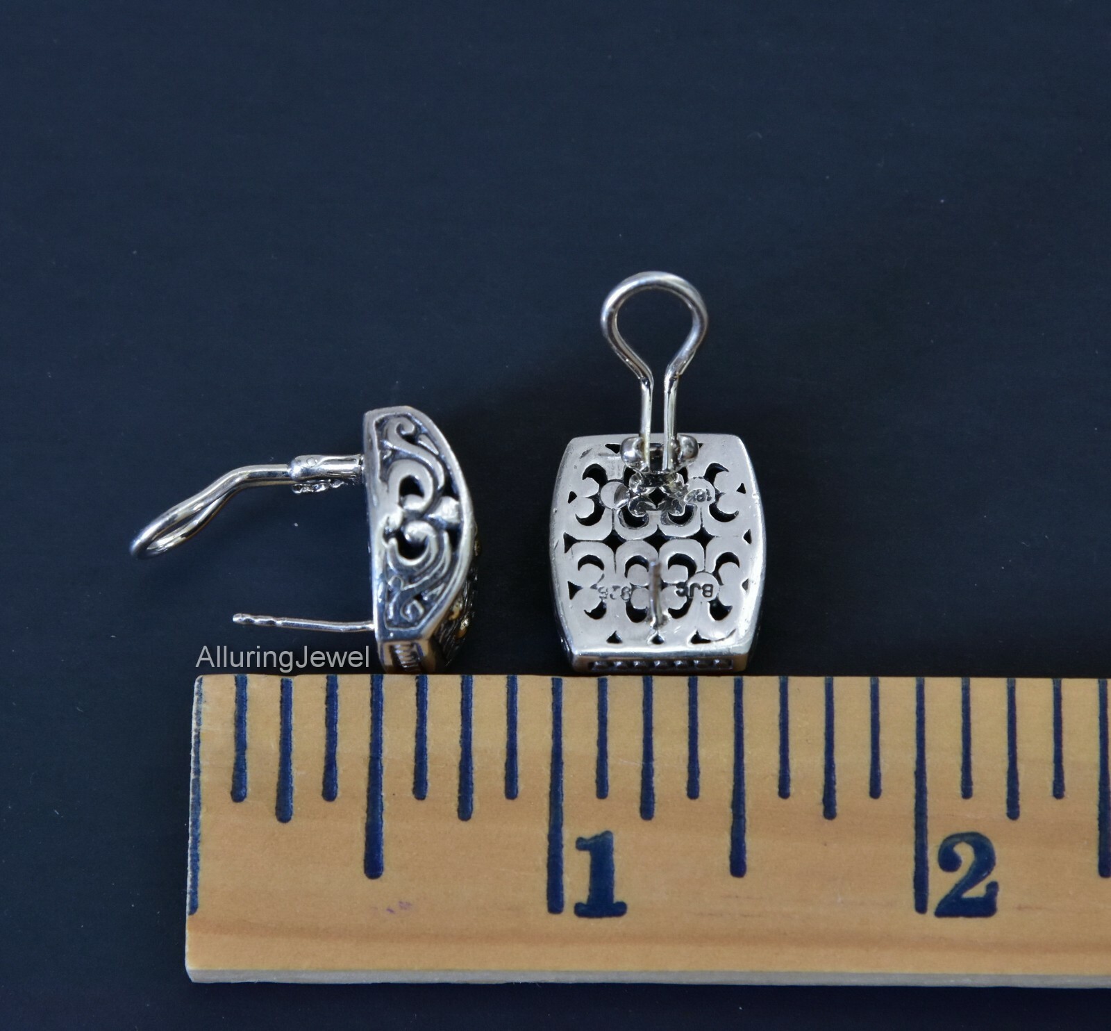 RARE BJC Samuel B Behnam intricate OMEGA 18K gold dots 925 silver ...
