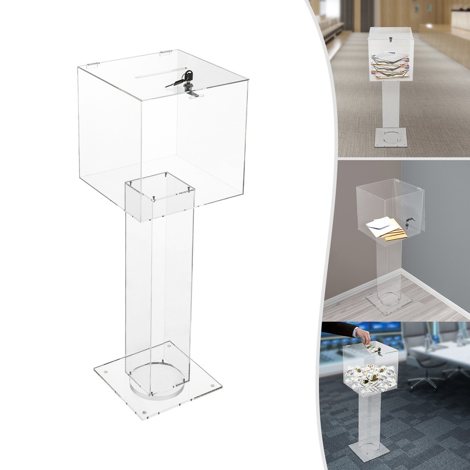 Acrylic Suggestion Box, Free-standing Acrylic Clear Box for Donation ...