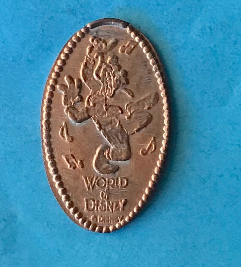 WORLD of DISNEY DANCING GOOFY MUSICAL NOTES ELONGATED PRESSED PENNY ...