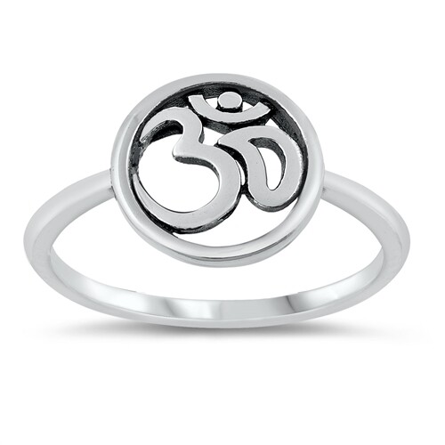 Ohm Symbol Circle Fashion Ring .925 Sterling Silver Band NEW | eBay