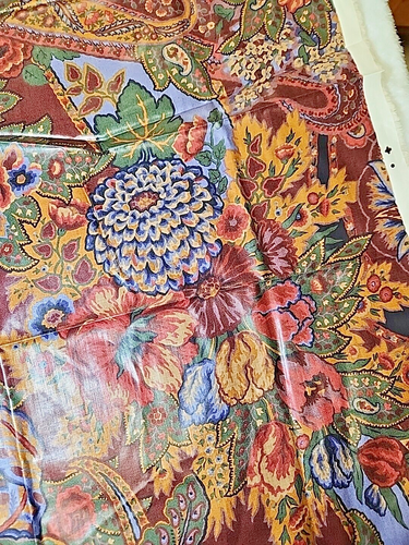 P Kaufmann Metropolitan Museum Of Art Screen Print Fabric Shiny Floral ...