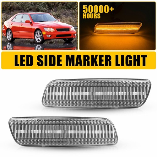 2X Amber LED Side Front Marker Turn Signal Light For Lexus 1998-2005 ...