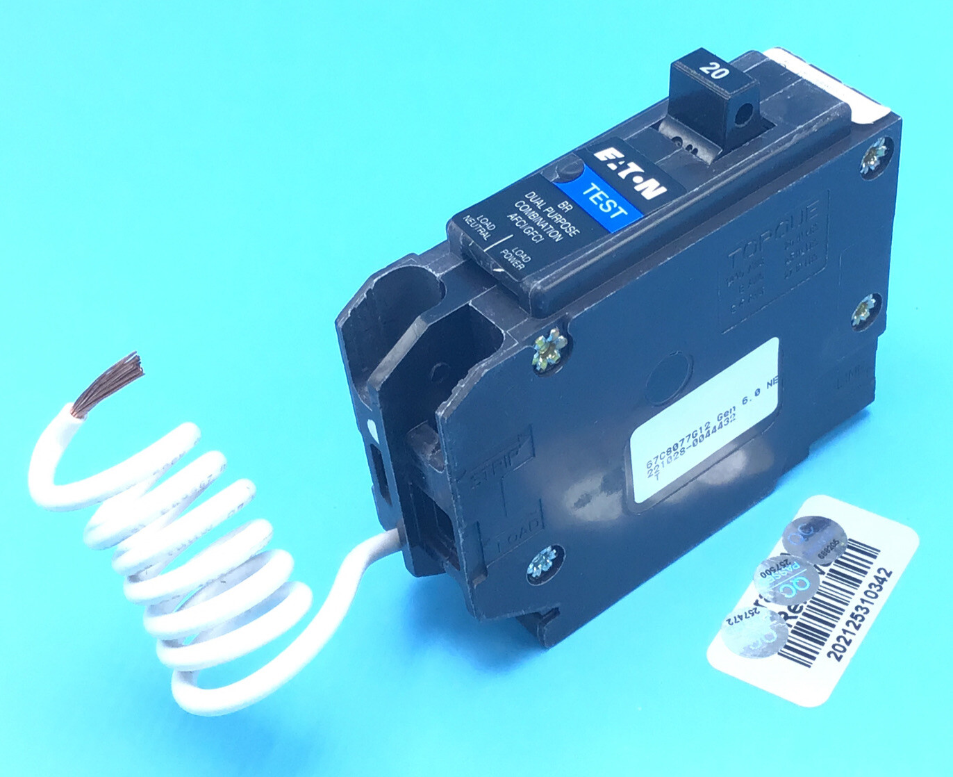 New Circuit Breaker Eaton Cutler Hammer BRN120DF 20 Amp 1 Pole AFCI ...