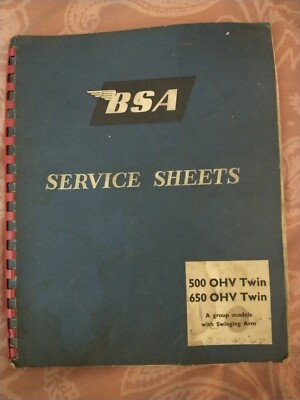 BSA Service Sheets OEM - 500-650cc OHV Twin 1965 | eBay