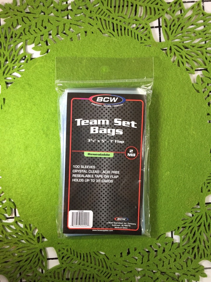 100 BCW TEAM SET BAGS for SPORTS CARDS 1 Pack of 100 TEAM BAGS Clear ...