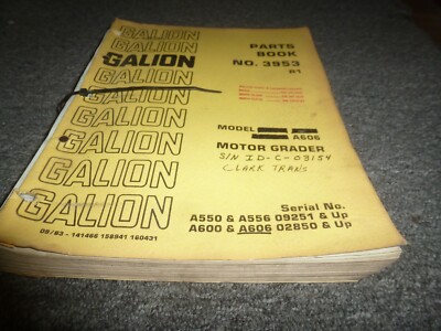 Galion A550 & A556 Motor Grader Parts Catalog Manual S/N 09251-Up | eBay