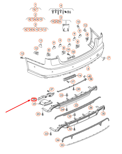Audi A6 2016-2018 Rear Left Bumper Bracket Mount - 4G0807363C for sale ...