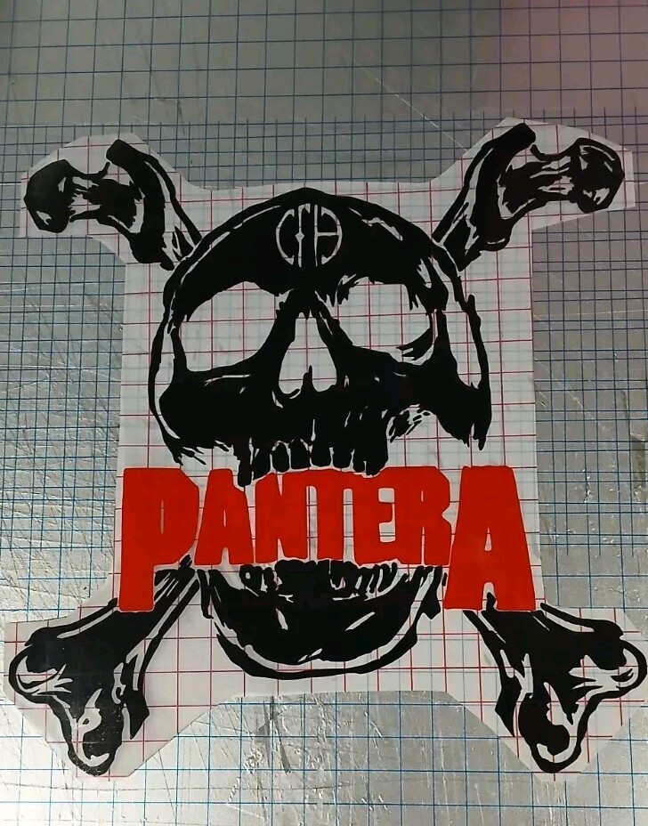 Pantera Inspired Skull & Crossbones Vinyl Decal – Heavy Metal Car ...