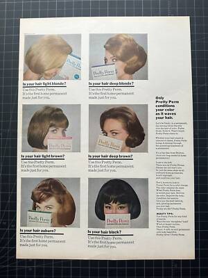 Vintage 1964 Pretty Perm Hair Perm Print Ad | eBay