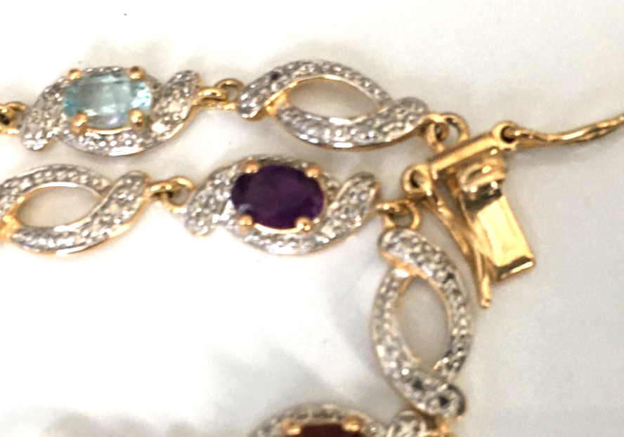 Bracelet ROSS SIMONS 18K Gold Plate on 925 STERLING SILVER Tennis Chain ...