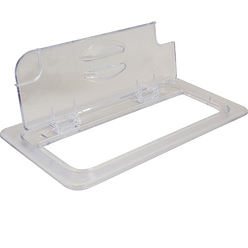 Cambro 1/3 Size Clear Camwear® Flip Lid® Hinged Notched Food Pan Cover ...