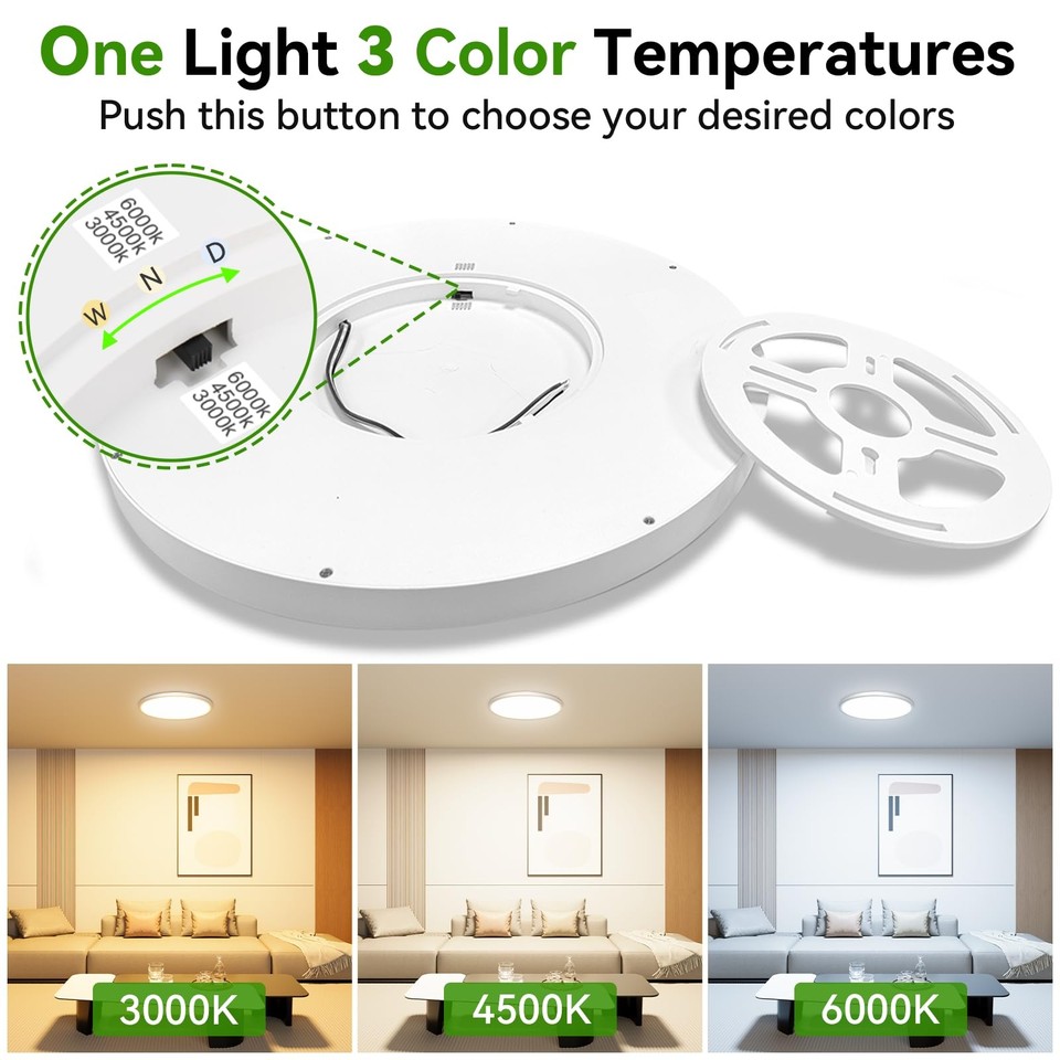 4Pack Led Ceiling Light, 42W 4500LM Ultra-Thin Surface Mount Light ...