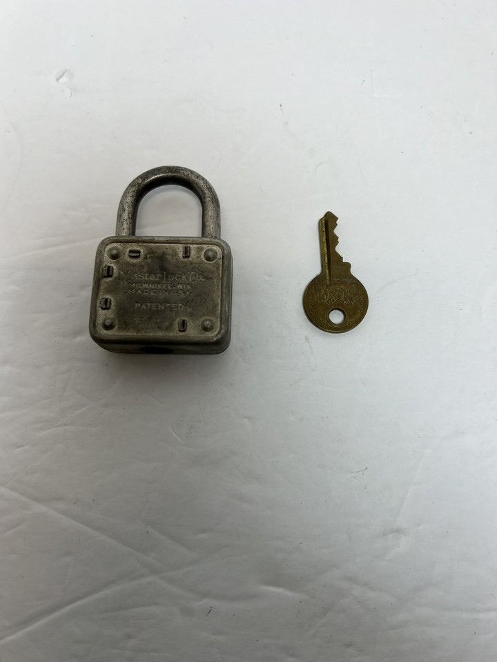 Vintage Embossed Lion Head Master Lock # 77 Padlock with Key USA- Works ...