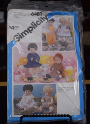 Simplicity 6481 Doll Clothes Pattern for 15"-16" Dolls | eBay