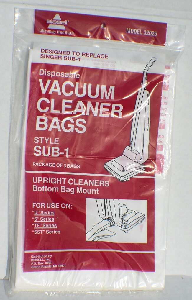 SINGER 32025 Sub-1 Upright Vacuum Cleaner Paper Bags 3pk for sale ...