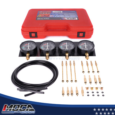 Fuel Vacuum Carburetor Balancing Gauge Synchronize Tool Kit with Rubber ...