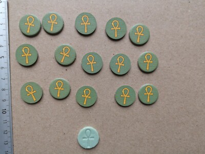 1 x OSIRIS GREEN PLASTIC ANKH TOKEN + 15 ANKH TOKENS /ANKH GODS OF ...