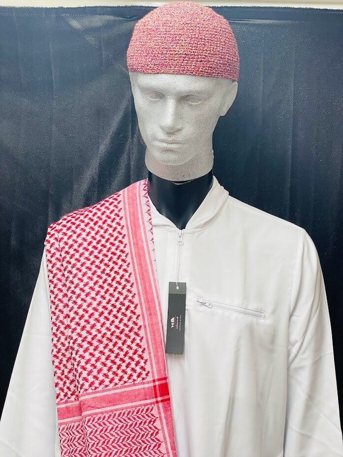 Saudi Scarf Keffiyeh Shemagh |Arab Unisex| Head Neck Wrap Cover.(Red ...