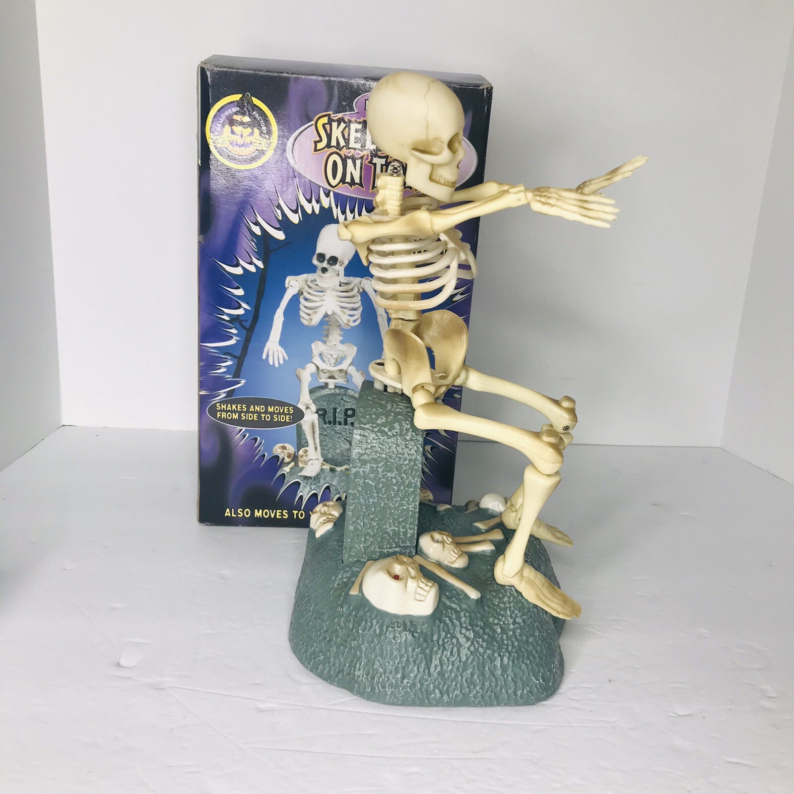 Vintage 1998 Gemmy Dancing Skeleton On Tomb Halloween Prop Decoration ...