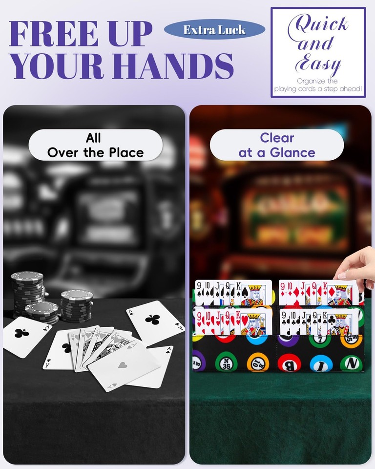 Playing Card Holder for Bingo Pull Tabs Gambling Tickets Game Black ...