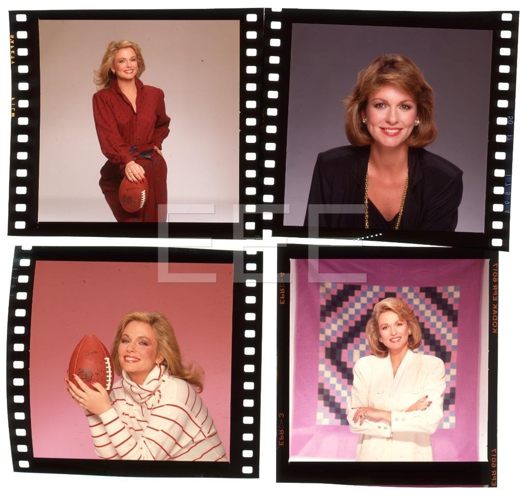 4 Phyllis George NFL Sportscaster Harry Langdon Transparency w/rights ...