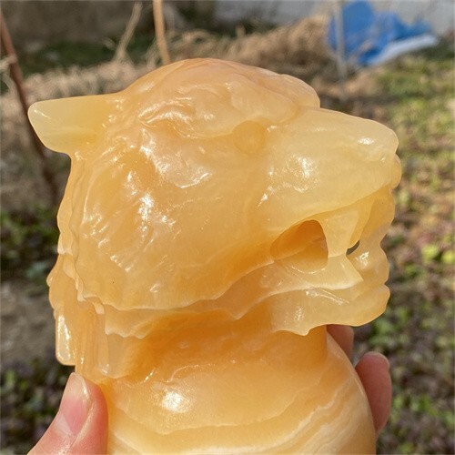 1.44kg Natural Carved Geodes stone Tiger Head Figurines Reiki Quartz ...
