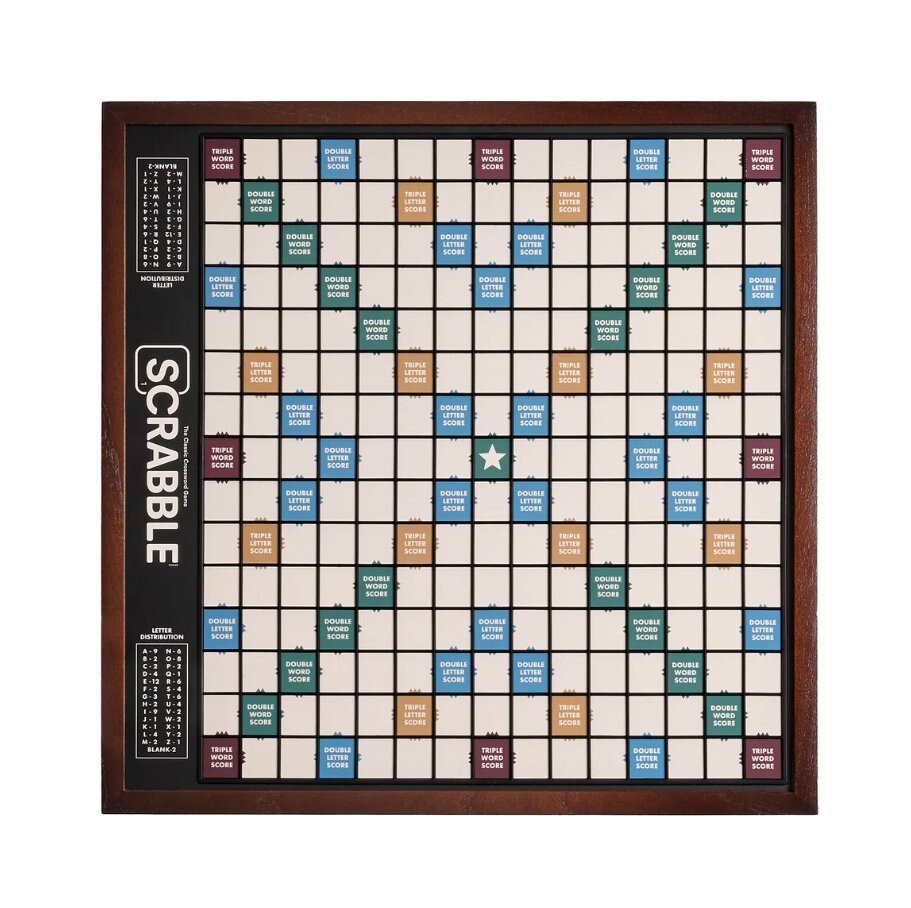 Scrabble Premier Edition w/ Deluxe Rotating Wooden Game Board 2-4 ...