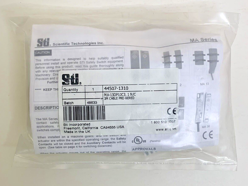 NIP STI MA Series Magnetically Actuated Safety Interlock Switch 44507 ...